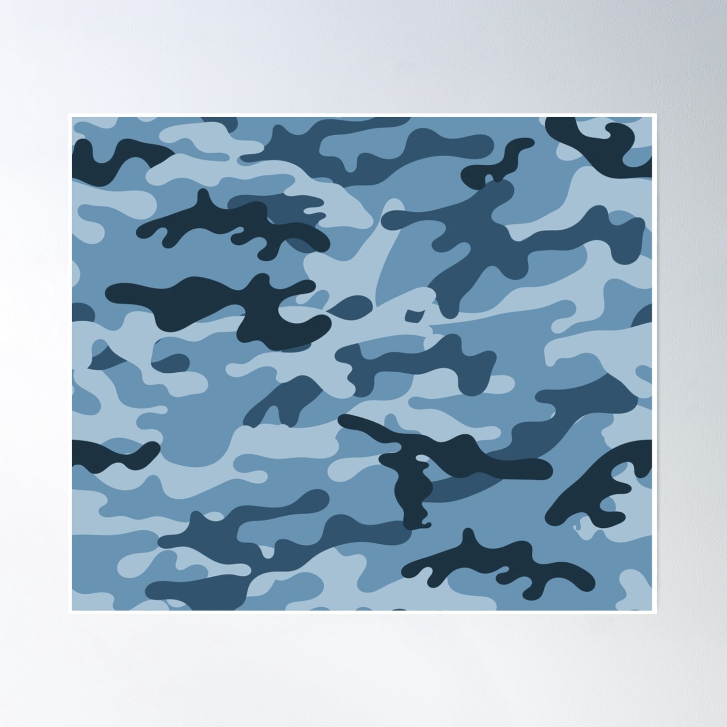 Camouflage Pattern Cool Army Blue Dark Blue & White Camo Print Color ...