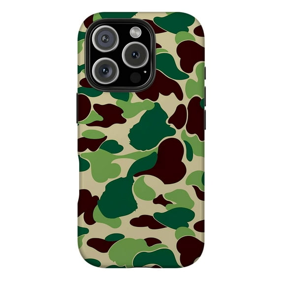 Camouflage Pattern Dual Layer Phone Case for iPhone 17~11 Pro Max Plus ...