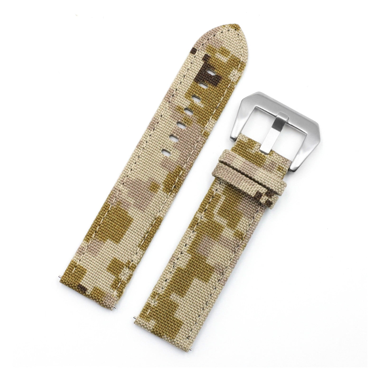 Camouflage Pattern Leather Watch Strap Band 20mm 22mm Camo Cordura ...