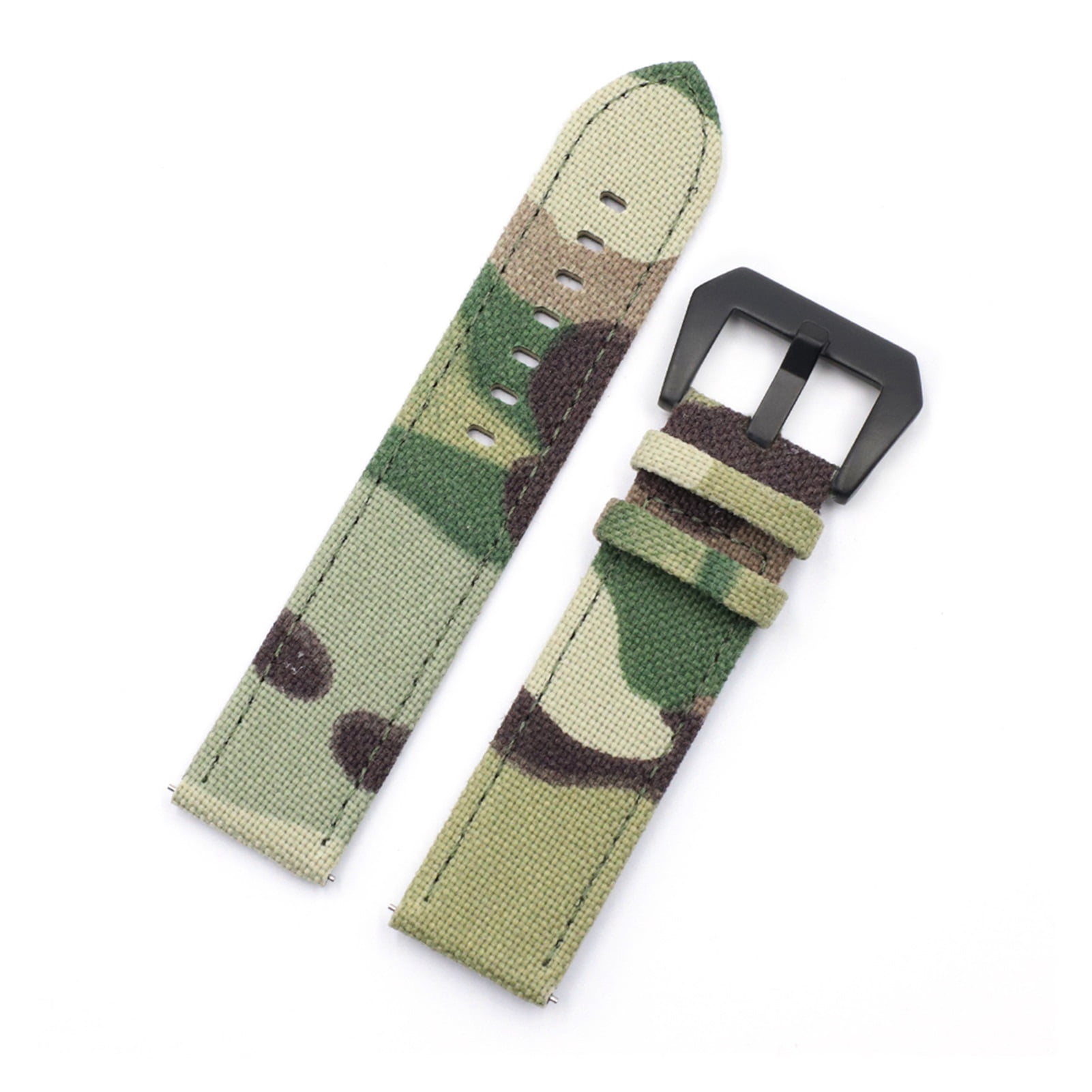 Camouflage Pattern Leather Watch Strap Band 20mm 22mm Camo Cordura ...