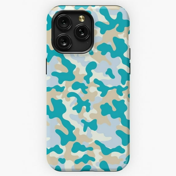 Camouflage Pattern Multicolor Bluish Cream iPhone Case 17 through 11 ...