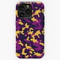 Camouflage Pattern Purple Yellow iPhone Case 17 through 11 Pro Max ...