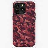 Camouflage Pattern Red Wine iPhone Case 17 11 12 13 14 15 16 Pro Max ...
