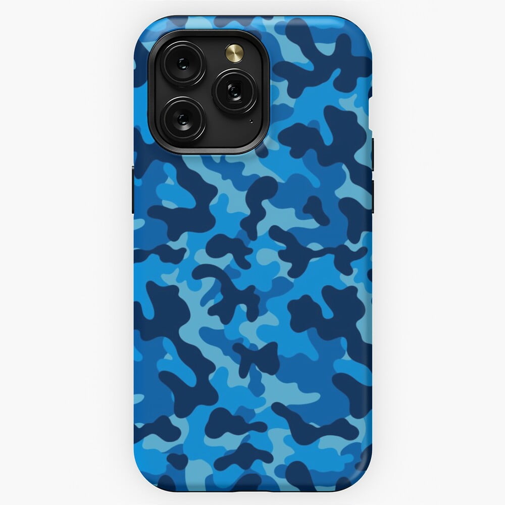 Camouflage Pattern Ultramarine iPhone Case 17 11 12 13 14 15 16 Pro Max ...