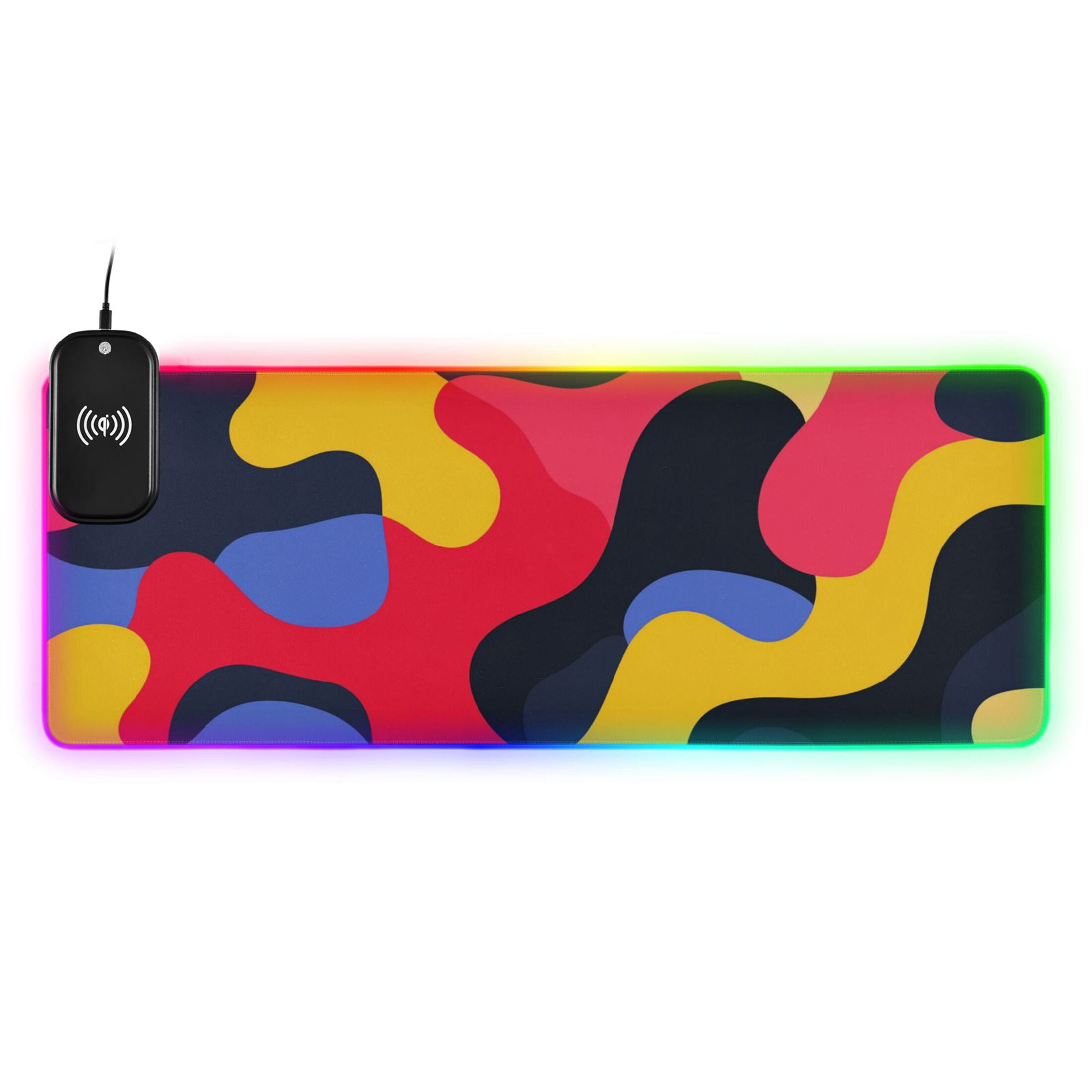 Camouflage Pattern Wireless Charging RGB Gaming Mouse Pad Large ...