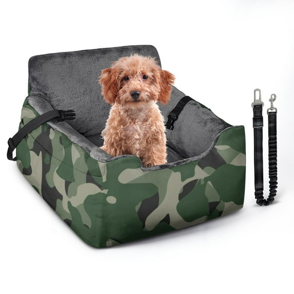 Camouflage Pet Car Seat for Small Dogs & Cats, Waterproof Oxford Travel ...