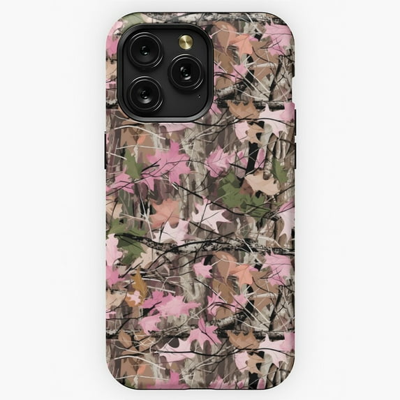 Camouflage Reel Tree Pattern Designs Pink iPhone Case 17 to 11 Pro Max ...