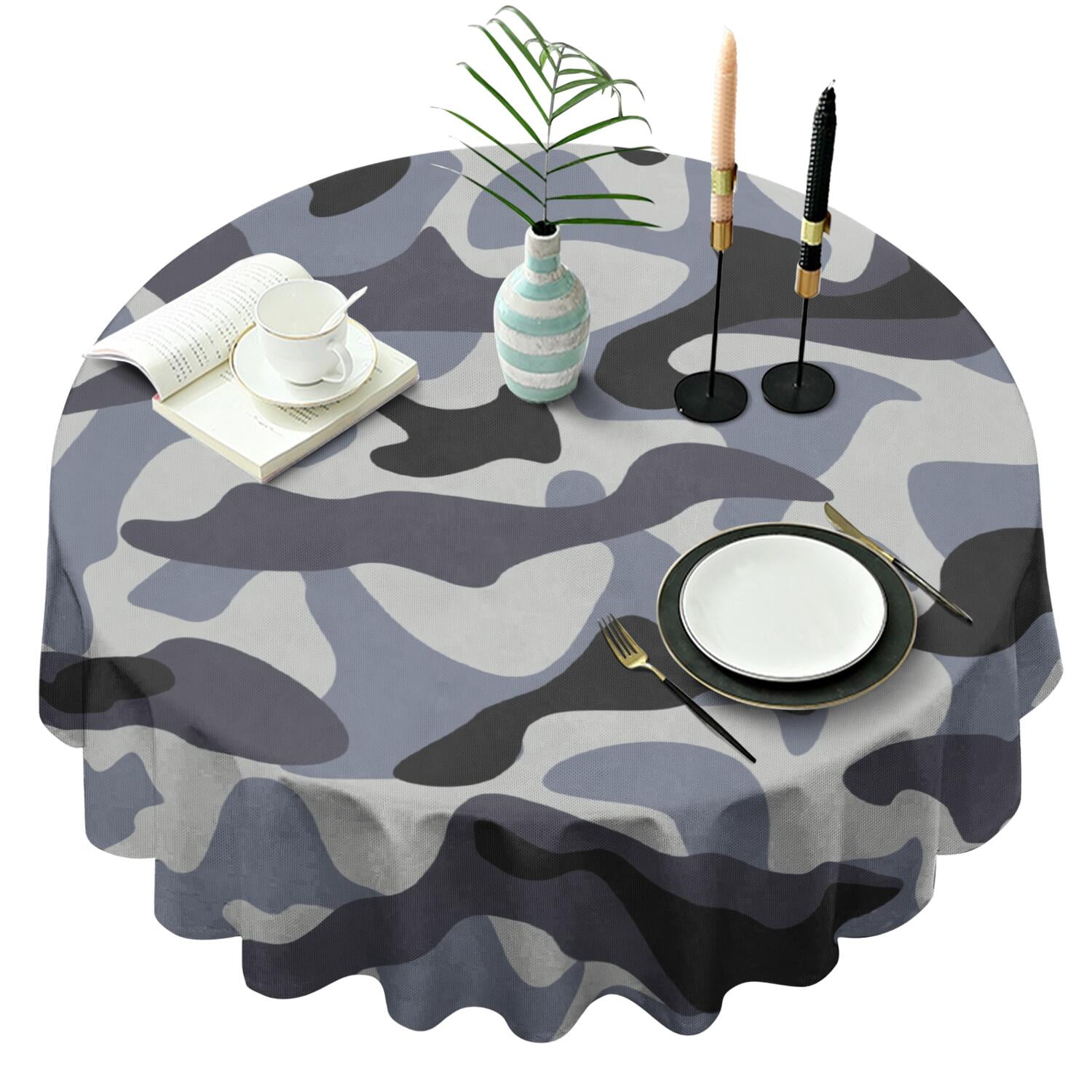 Camouflage Round Tablecloth 60x60in(153x153cm) – Waterproof Polyester ...