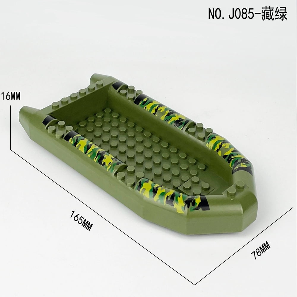 Camouflage Rubber Boat Building Block Black Gray Green White Lifeboat ...