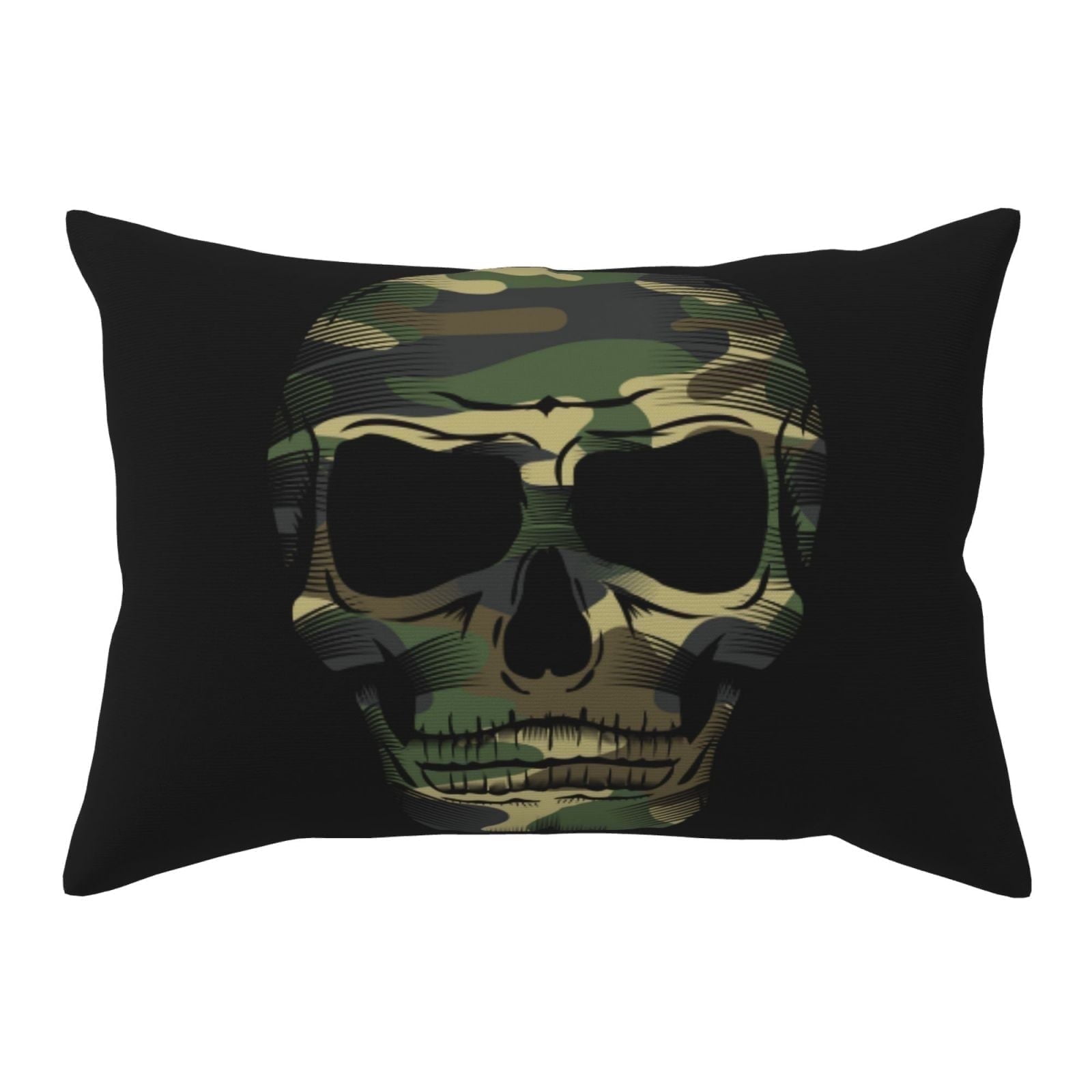 Camouflage Skull Envelope Satin Pillowcases，Navy Standard Bed Pillow ...