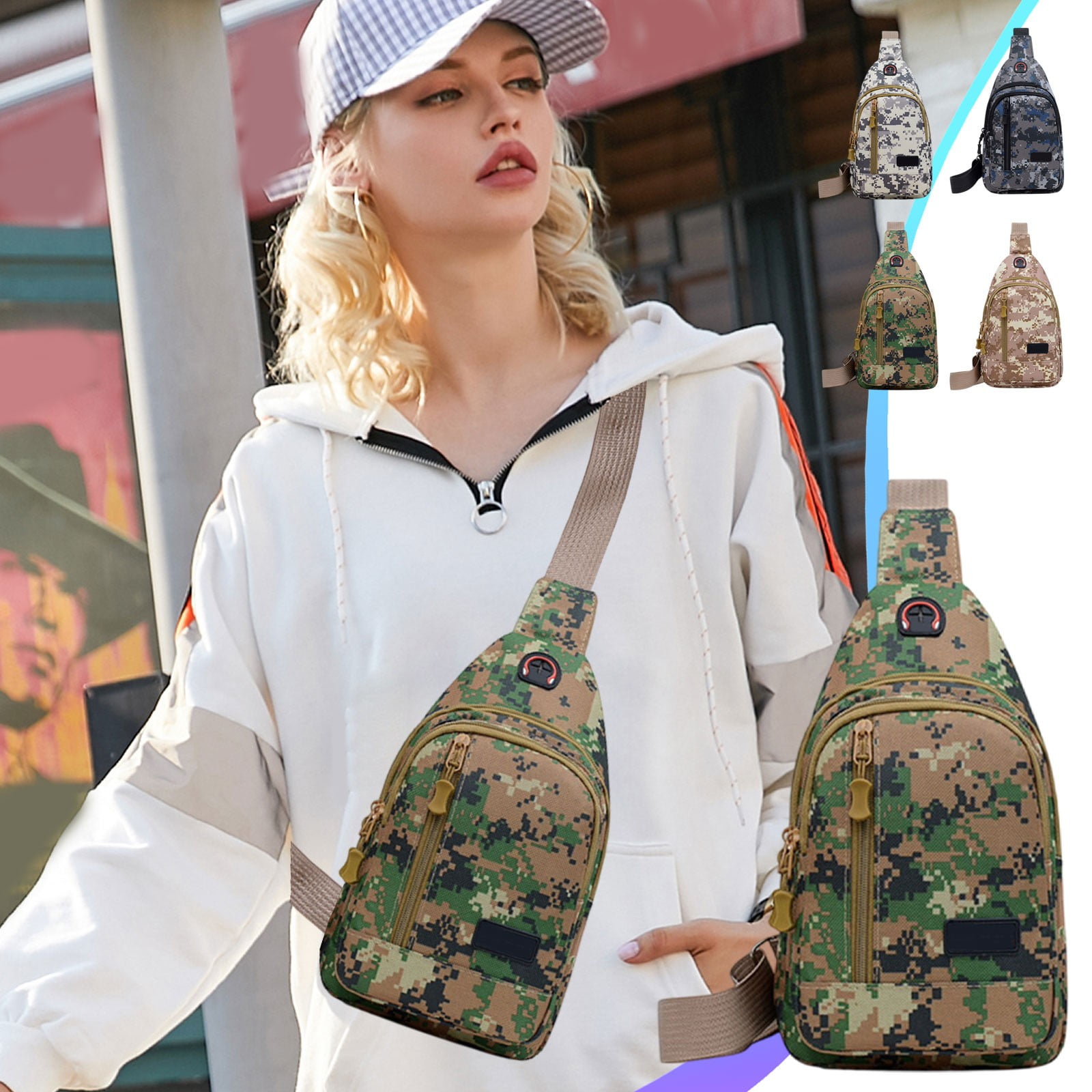 Camouflage Sling Bag Military Style Chest Pack | Lightweight Crossbody ...