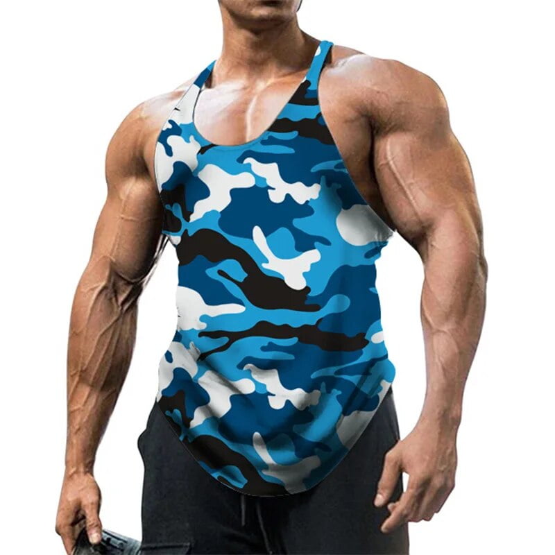 Camouflage Summer Fitness Tank Top Men Bodybuilding New Gyms Clothing ...
