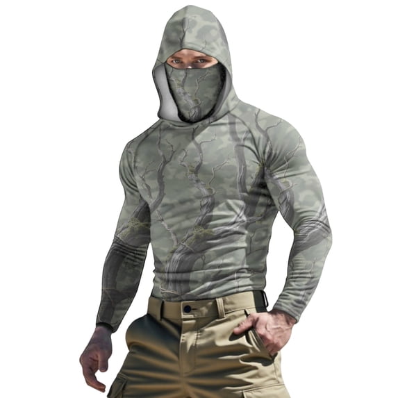 Camouflage Sun Protection Camo with Hood Army Fatigue Casual Hoods for ...