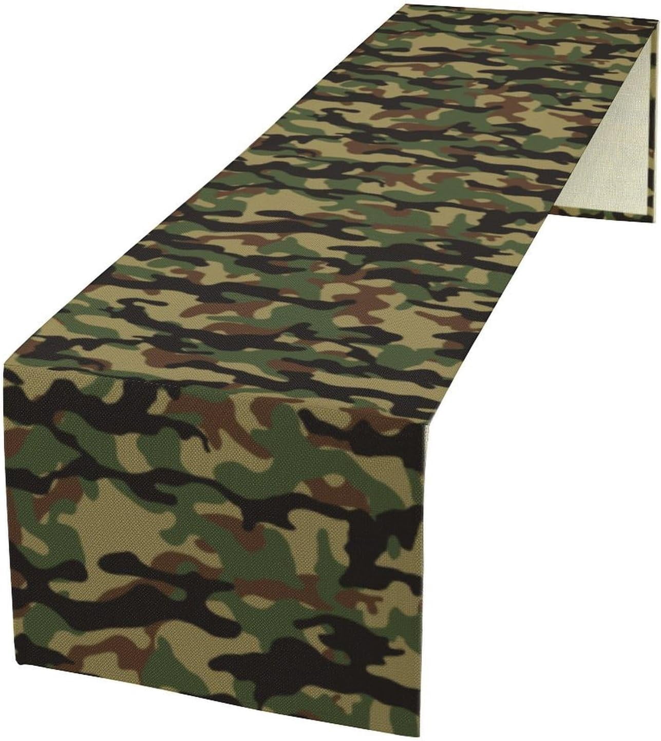 Camouflage Table Runner, Forest Teens Camo Army Camouflage Table Cloth ...