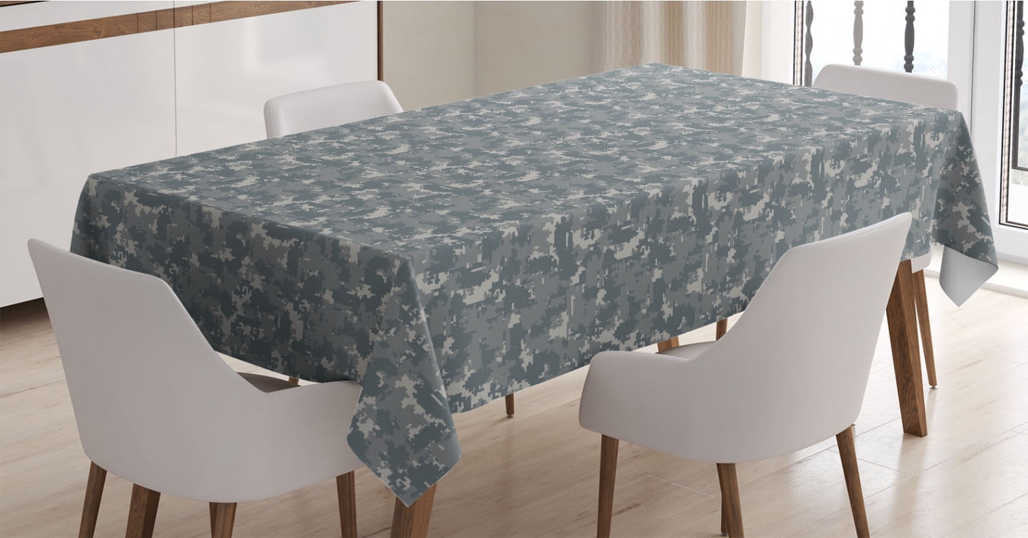 Camouflage Tablecloth, Pixel Design Graphic of Camo Pattern in Neutral ...