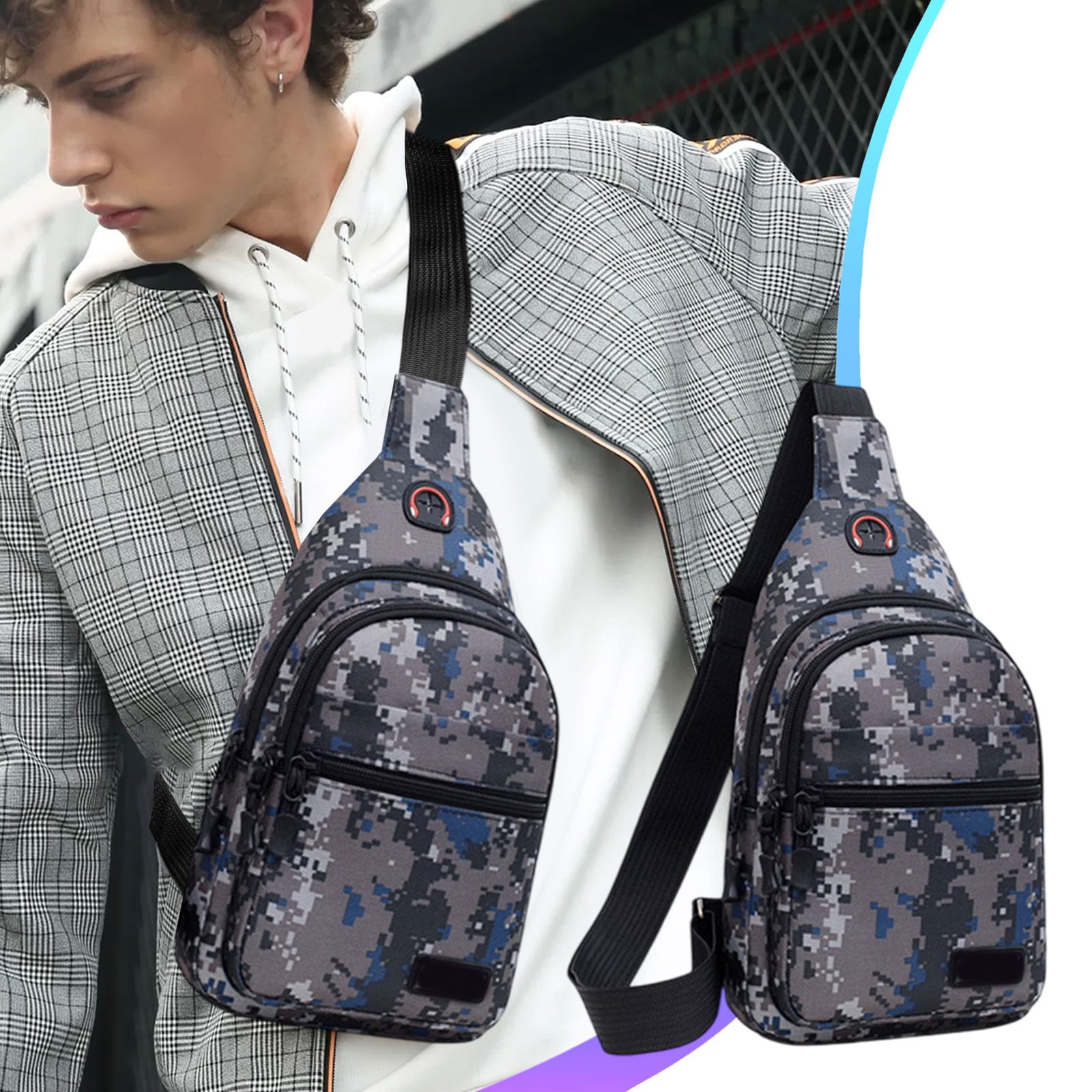 Camouflage Tactical Sling Backpack,Multifunctional Shoulder Crossbody ...