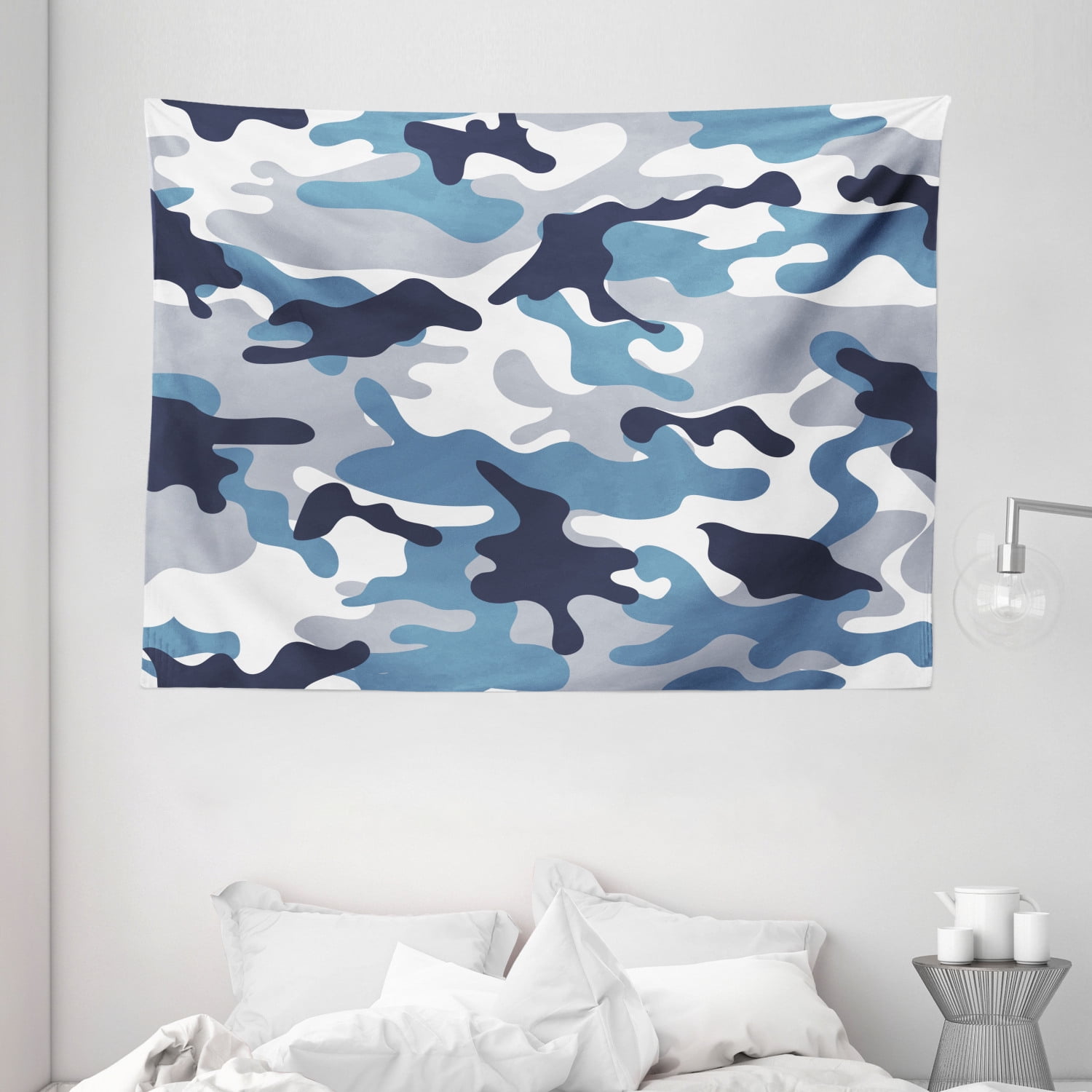 Camouflage Tapestry, Army Theme Image with Abstract Soft Color Commando ...