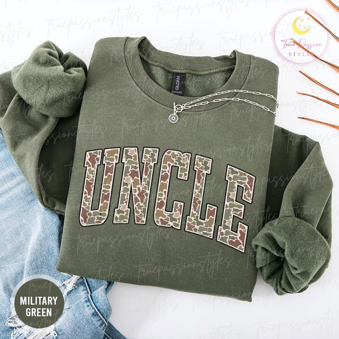 Camouflage Uncle Sweatshirt, For Uncle, Uncle s, Retro Uncle Sweater ...