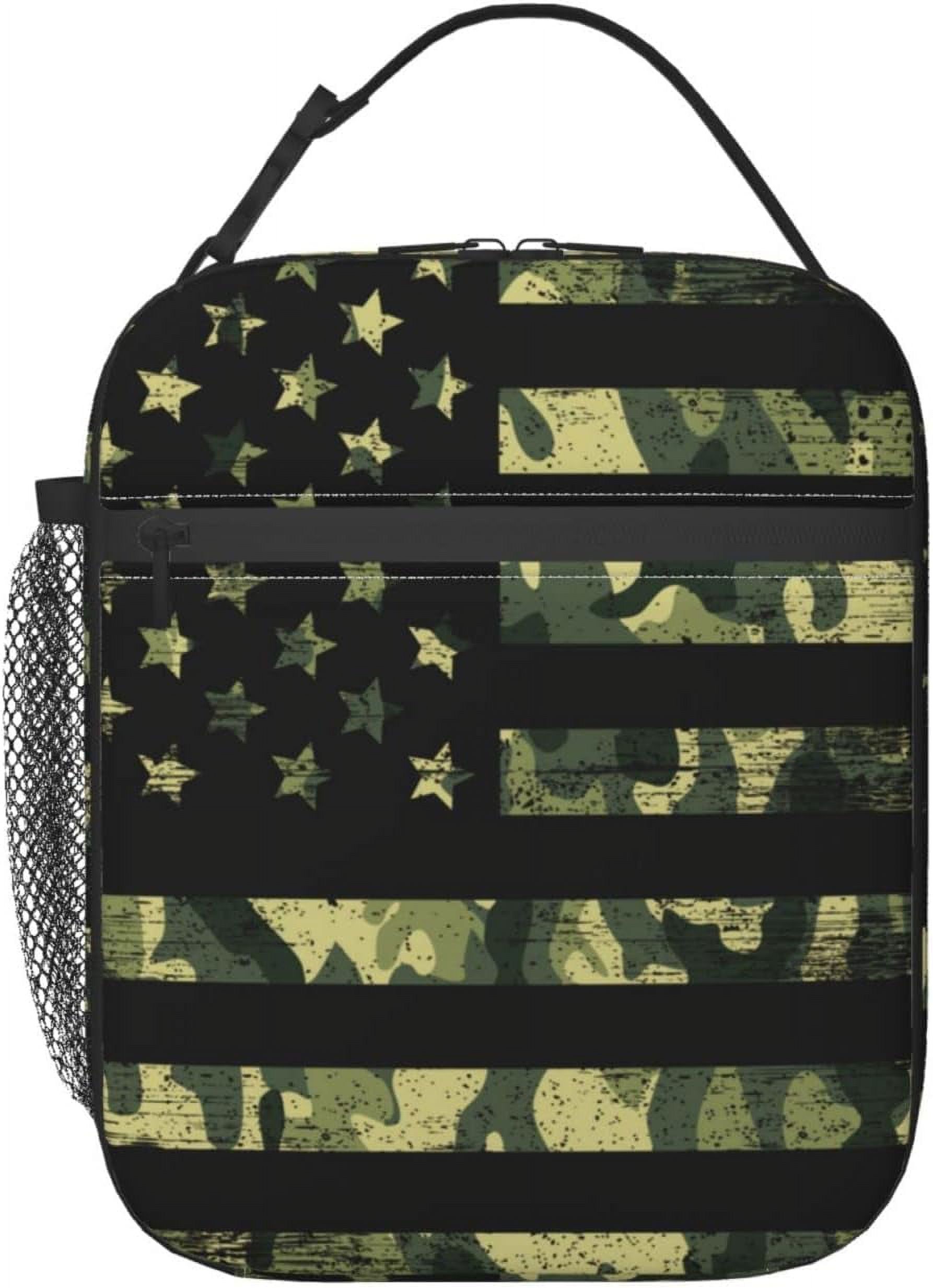 Camouflage Usa Flag Reusable Lunch Box Insulated LunchBox Cooler Lunch ...