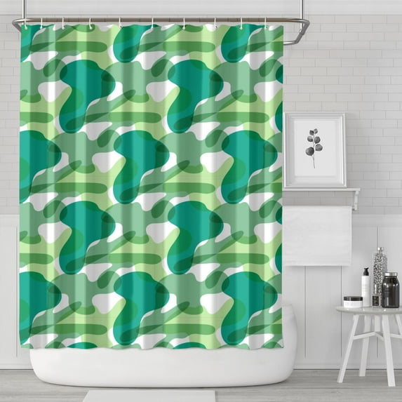 Camouflage Waterproof Polyester Shower Curtain – Mold-Resistant, Quick ...