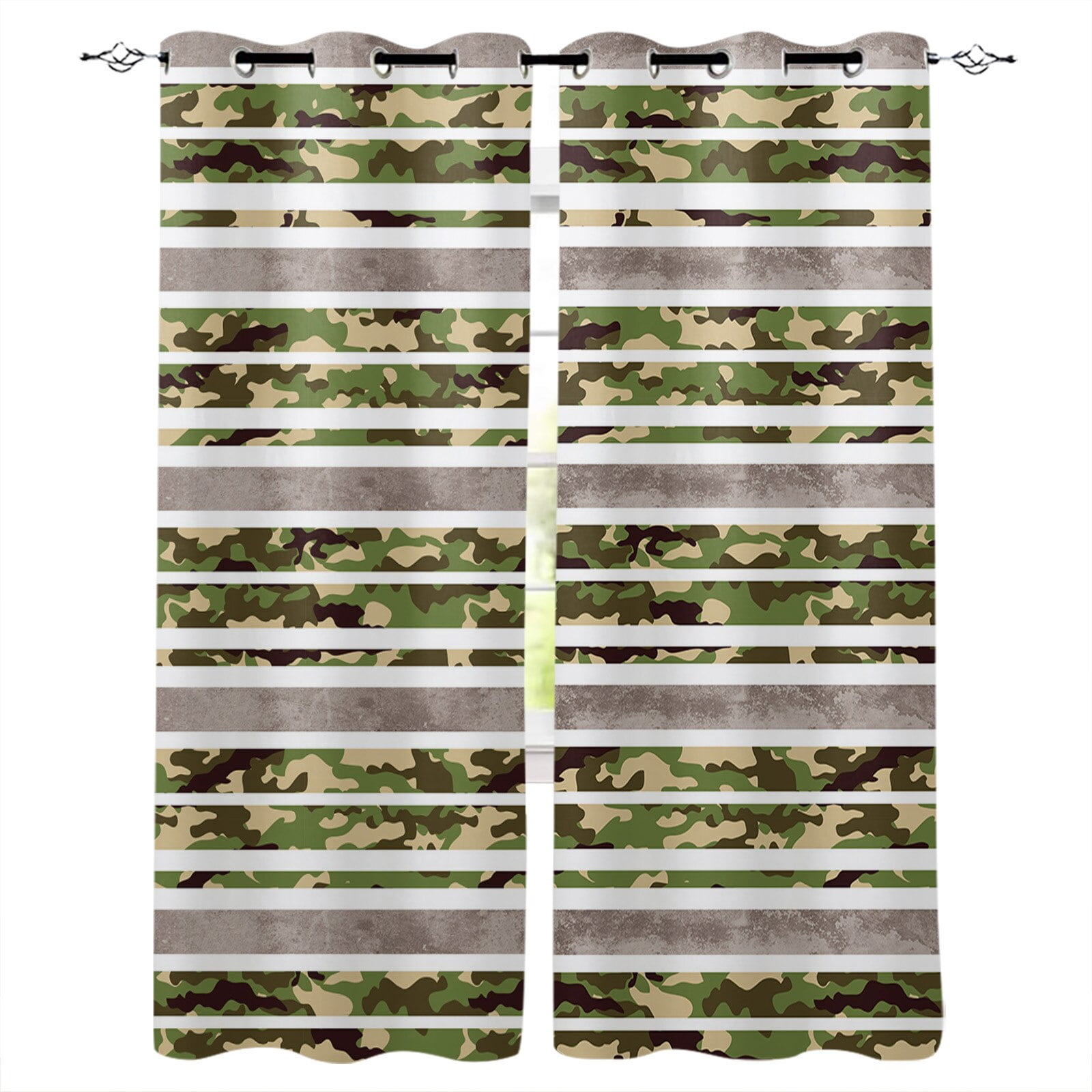 Camouflage Window Curtains For Living Room Bedroom Home Decoration ...