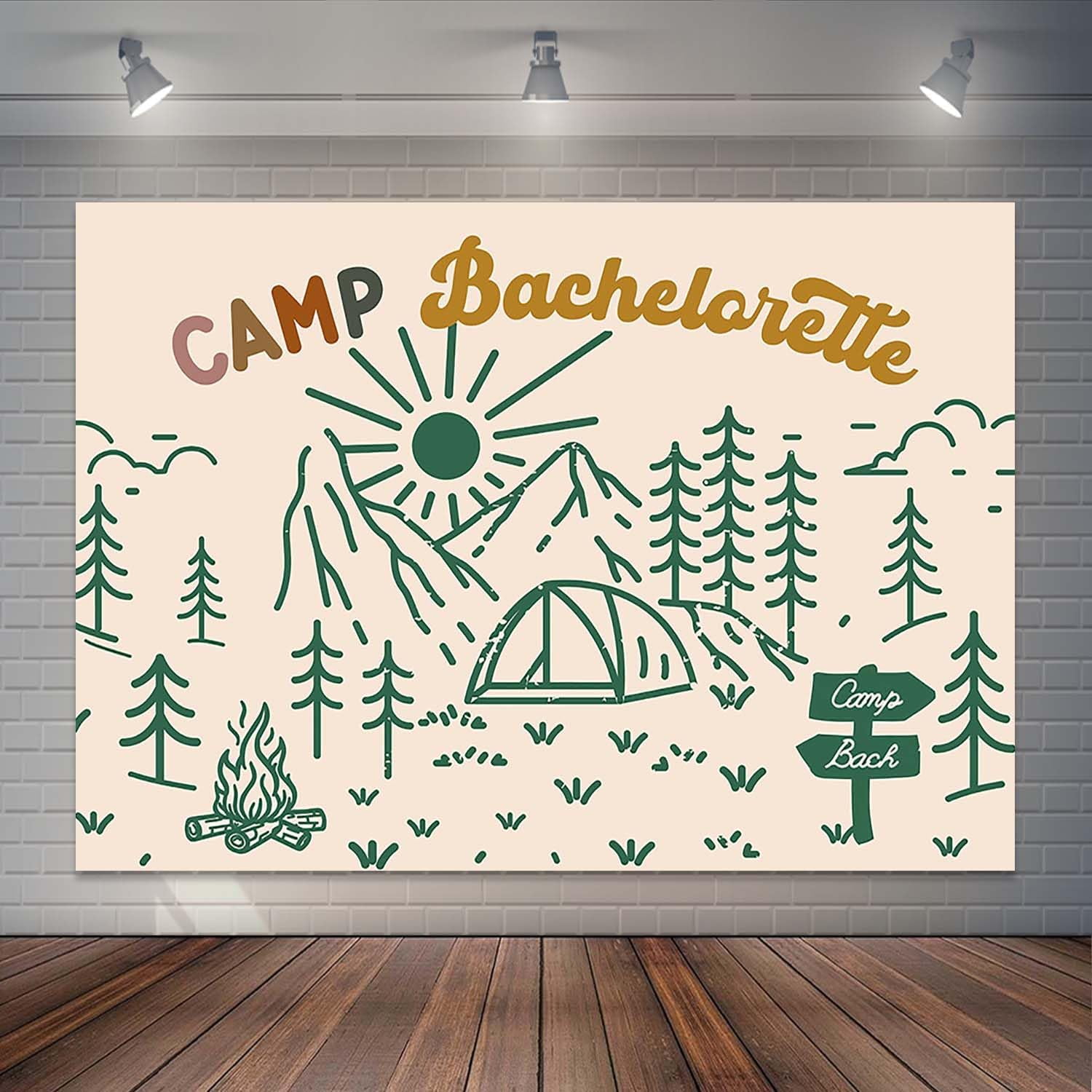Camp Bachelorette Backdrop Mountain Bachelorette Bridal Shower ...