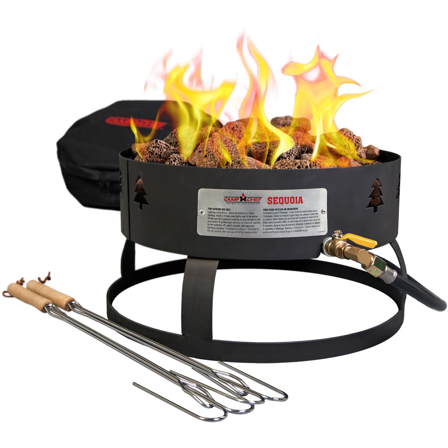 Camp Chef Sequoia Propane Campfire with Outdoor Fire Pit Accessories ...