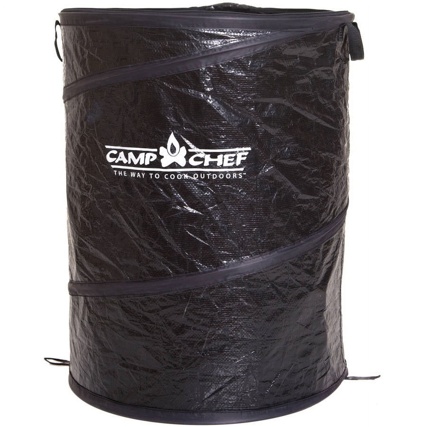 Camp Chef 35 Gallon Portable Collapsible Garbage Can with Spring-Loaded ...
