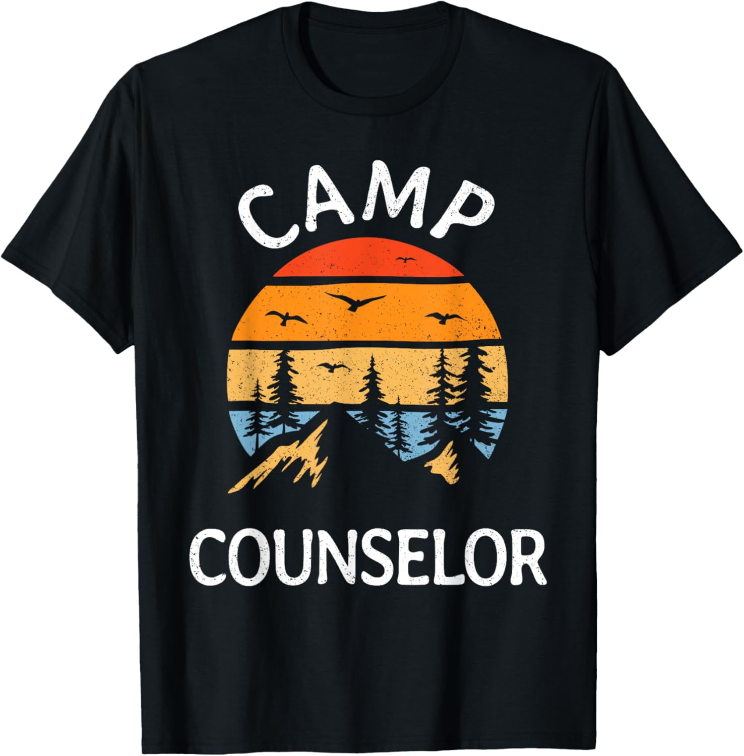 Camp Counselor Retro Summer Director Camper Staff Camping T-Shirt for ...