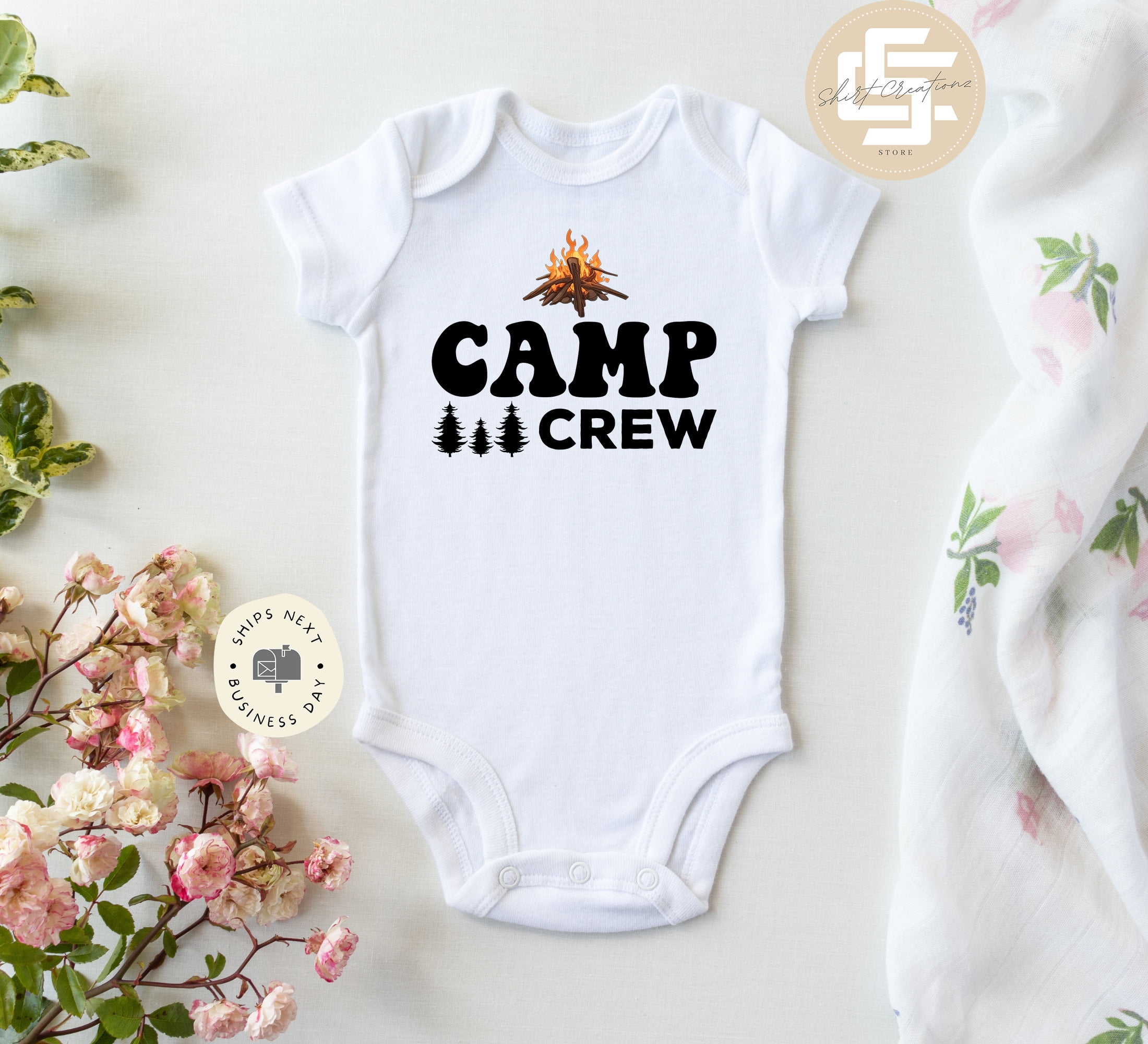 Camp Crew Baby Onesie, Newest To Camping Onesie, Camper Family, Camper ...