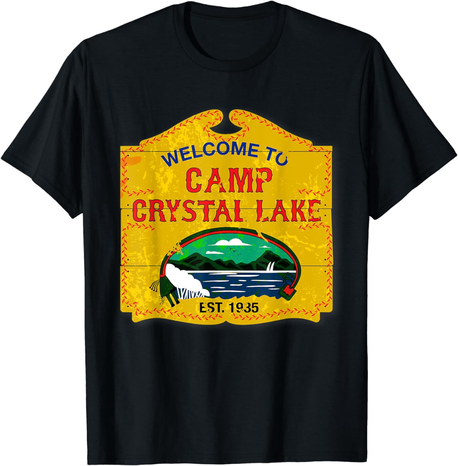 Camp Crystal Lake - Halloween Funny Camping Graphic T-Shirt - Walmart.com