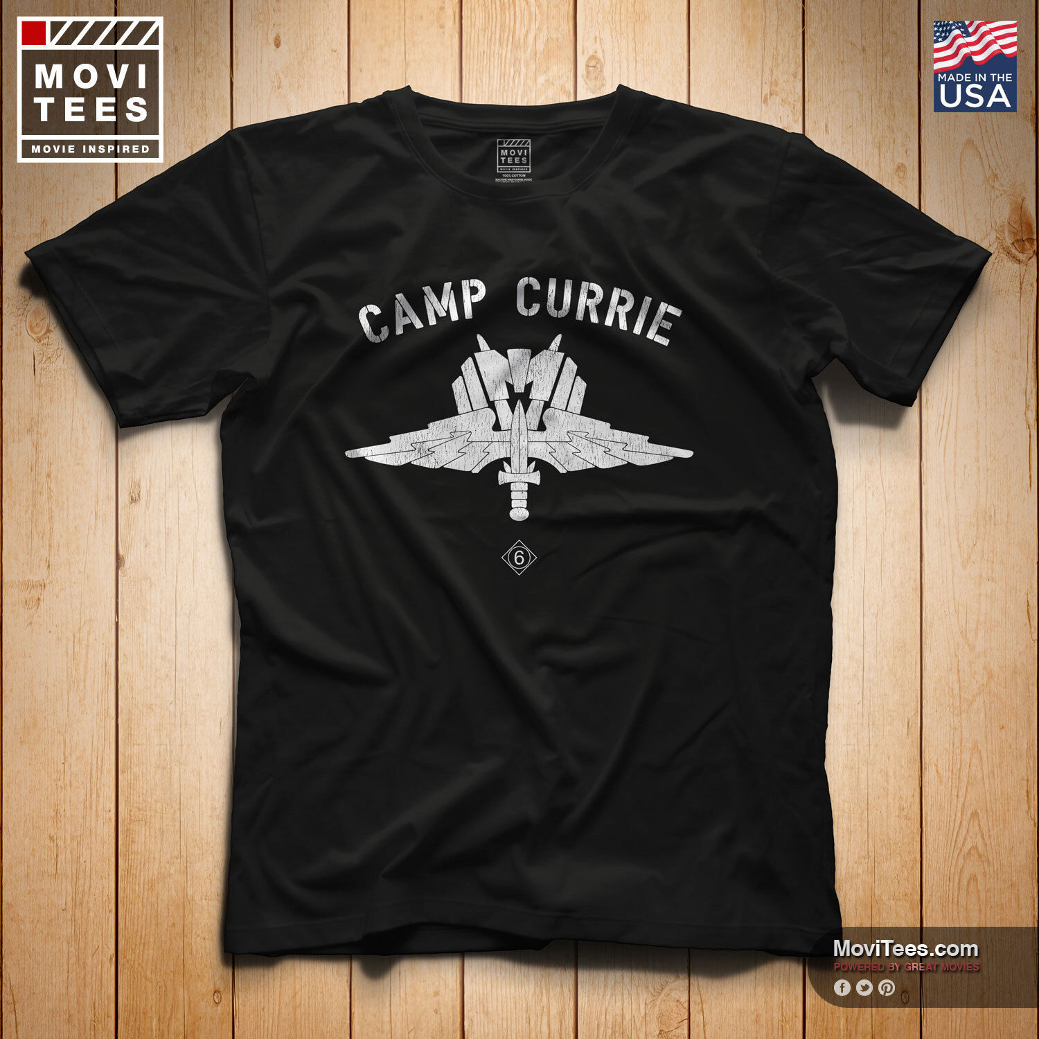Camp Currie T-Shirt Cotton 90s Starship Troopers Fan Art Black S-5XL ...