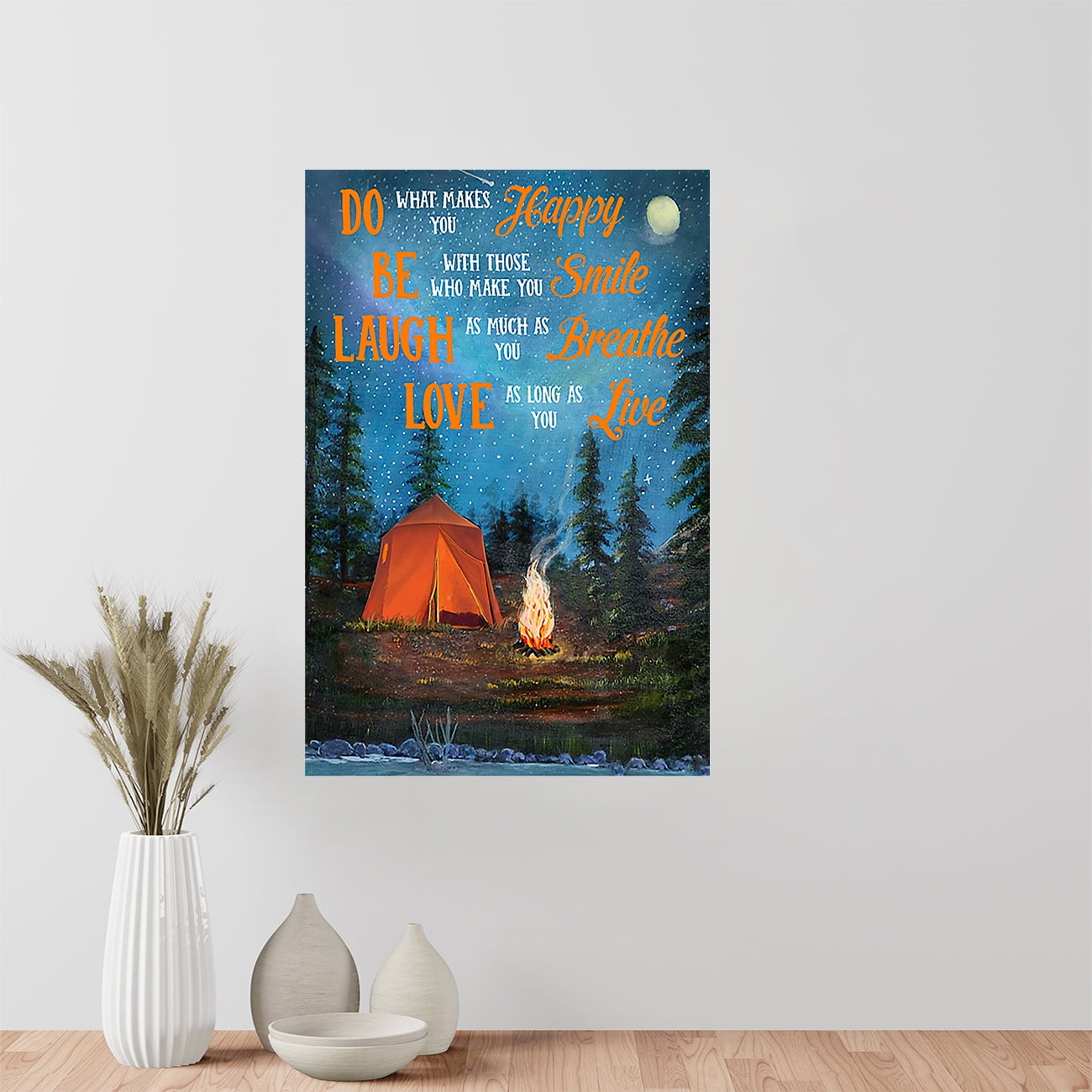 Camp Do Be Laugh Love Happy Smile Breathe Live Poster Camping poster ...