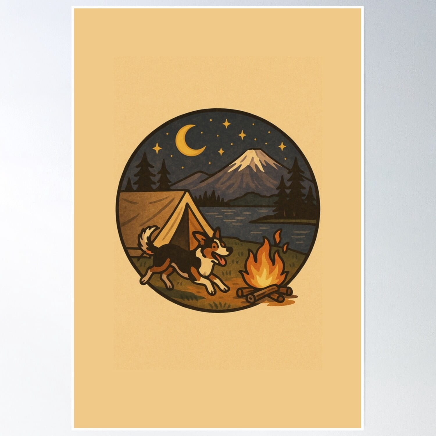 Camp Fire Poster Wall Art Modern Wall Decor Art Home Decor Vintage Gift ...