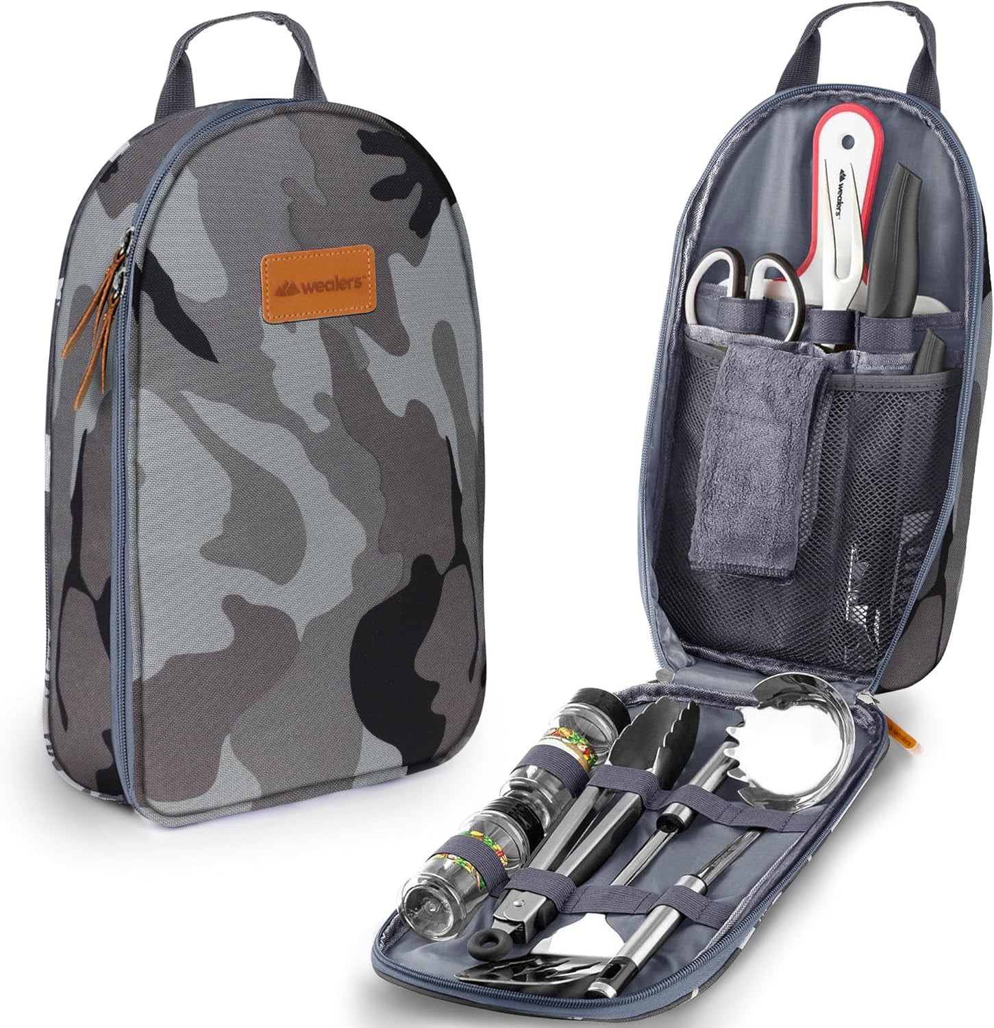 Camp Kitchen Cooking Utensil Set Travel Organizer Grill Accessories ...