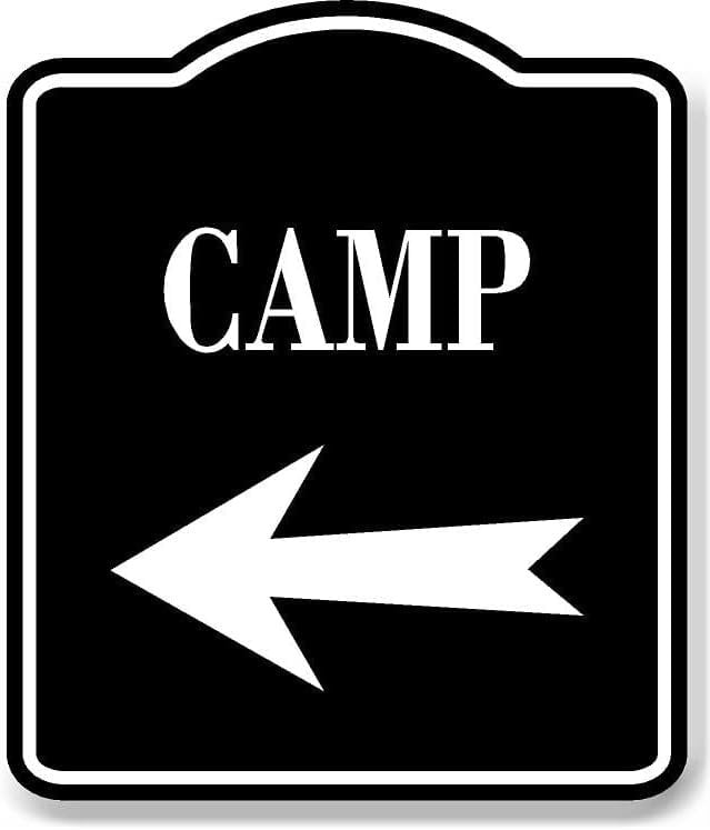 Camp Left Arrow BLACK Aluminum Composite Sign, 15"x18" - Walmart.com