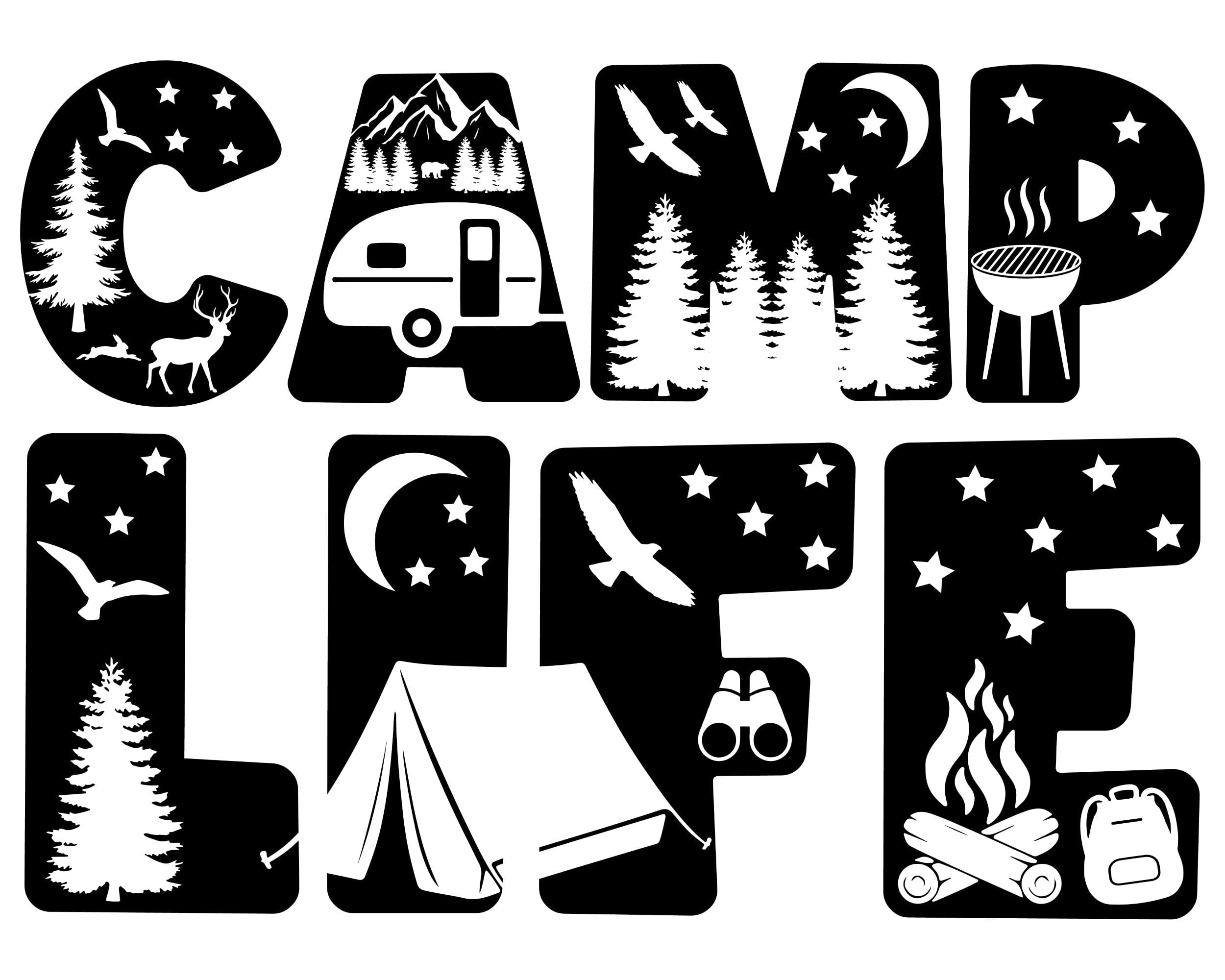 Camp Life Decals Sign RV Camper Camping Door Sticker - Walmart.com
