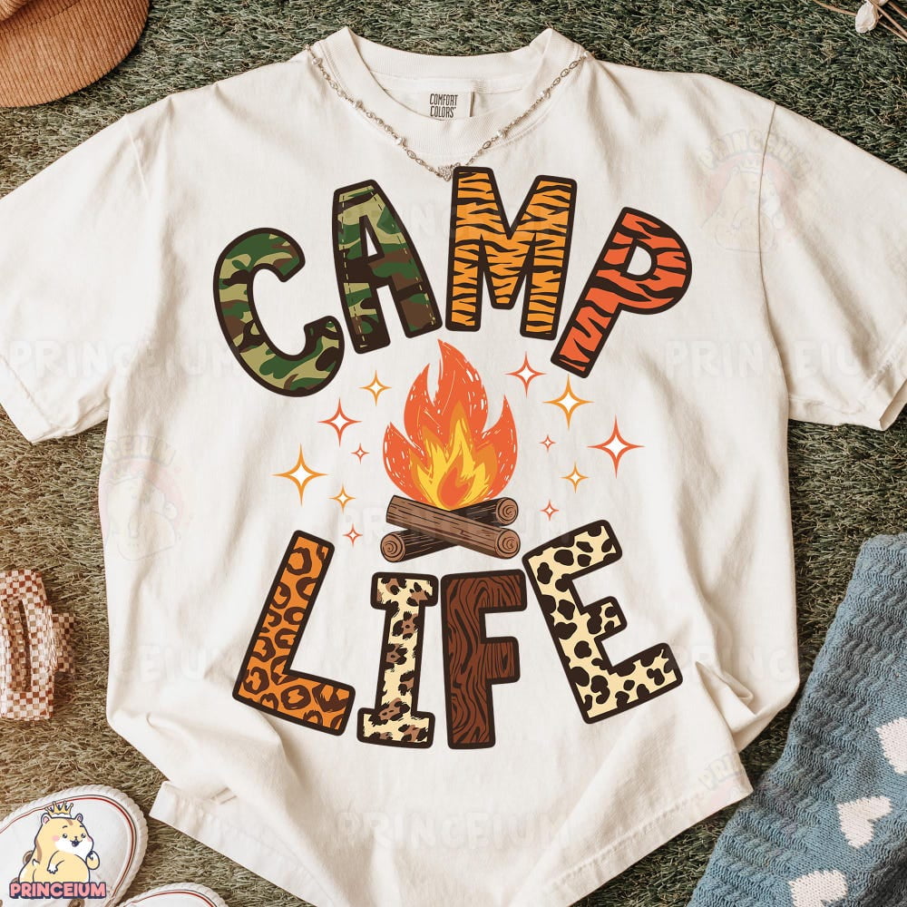 Camp Life Shirt, Camping, Animal Print Campfire Shirt, Summer Adventure ...
