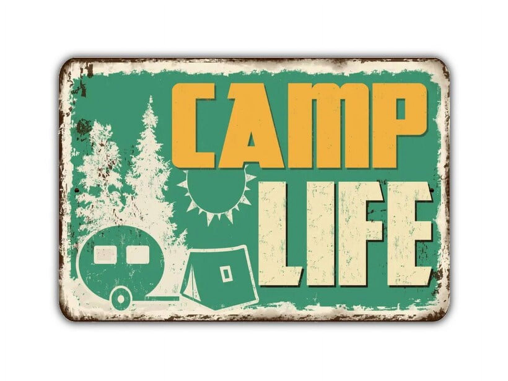 Camp Life Sign Camping Vintage Retro Patio Home Décor Gift Metal Print ...