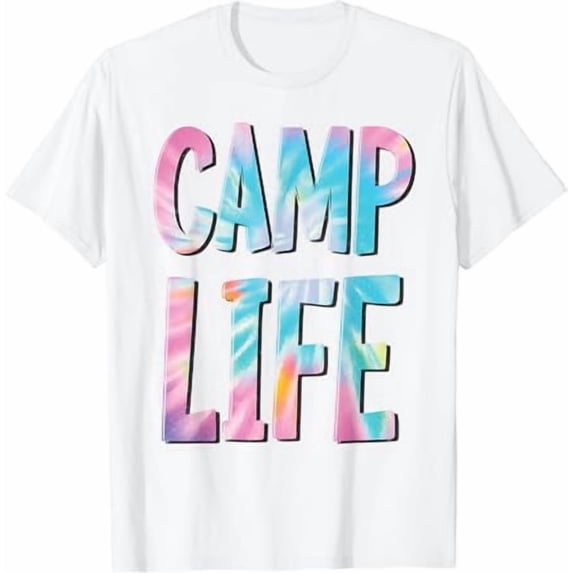 Camp Life Tie-Die Summer Top for Girls Summer Camp Tee Shirt T-Shirt ...