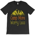 Camp More Worry Less Themed Funny Outdoor and Camping Lifestyle Quote ...