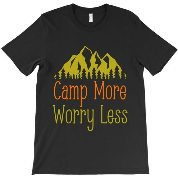 Camp More Worry Less Themed Funny Outdoor and Camping Lifestyle Quote ...