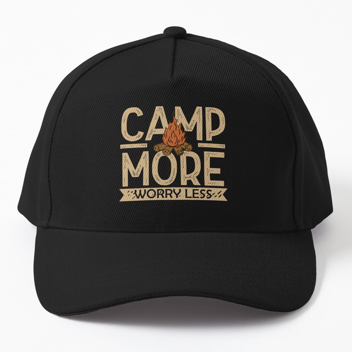 Camp More ... Worry Less Vintage Camping Baseball Cap, Inspirational ...