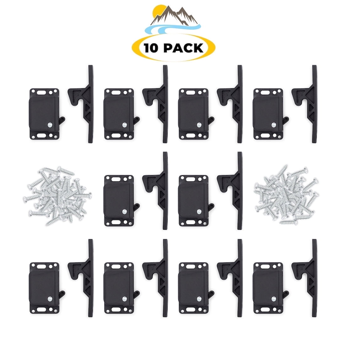 Camp'N 10 Pack RV Cabinet Door Latch, Durable ABS Push Catch for ...