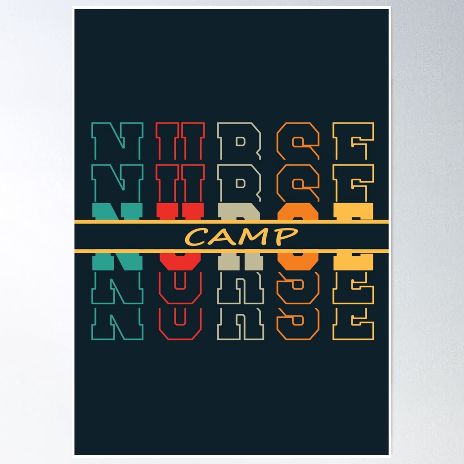 Camp Nurse Rainbow Poster Wall Art Modern Wall Decor Art Home Decor ...