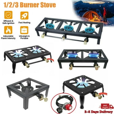 WSYW Single Portable Burner Cast Iron Propane LPG Gas Stove Outdoor Camping Cooker - Walmart.com