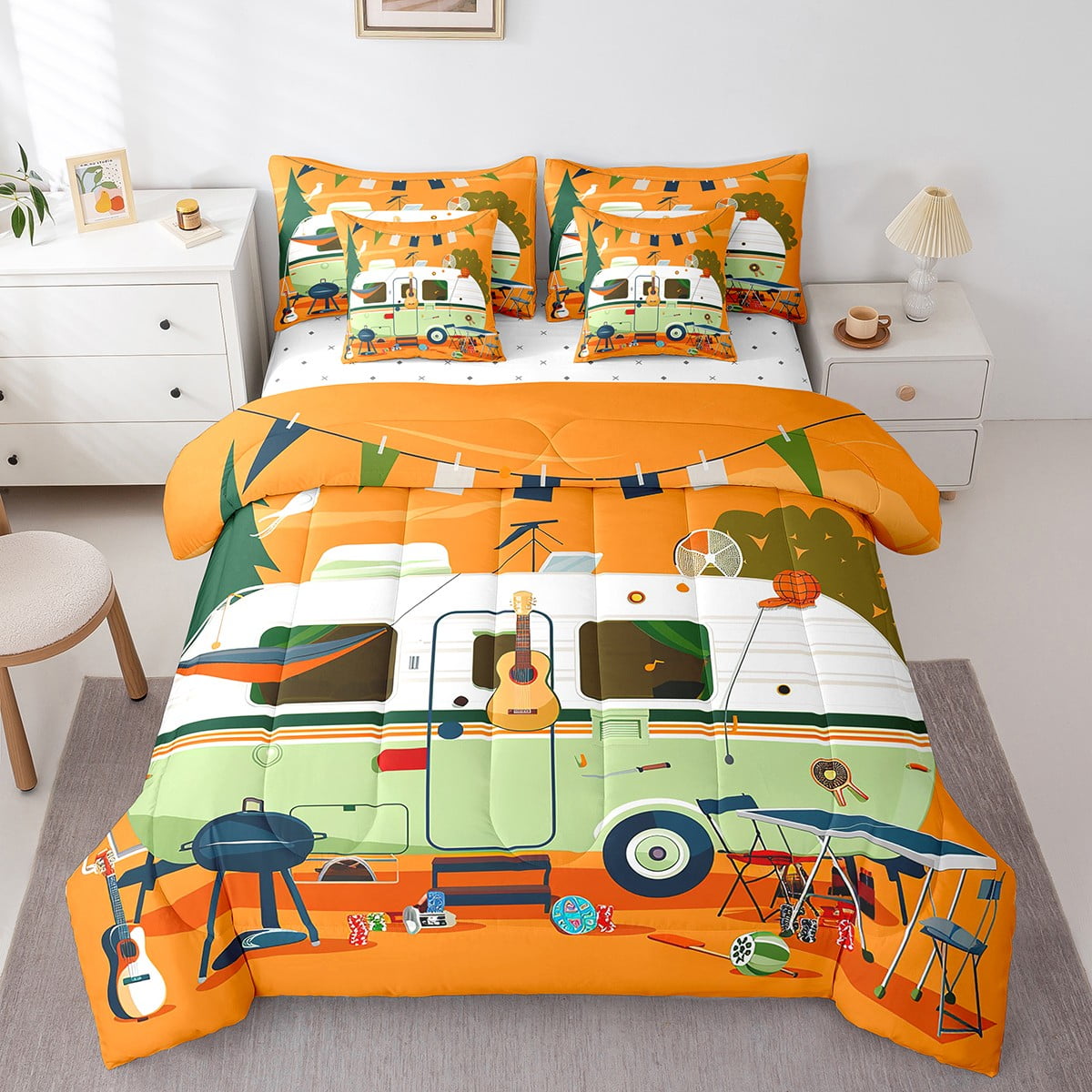 Camp Travel Car Comforter Set 7 Piece Bed in a Bag Twin,Camping Bedding ...