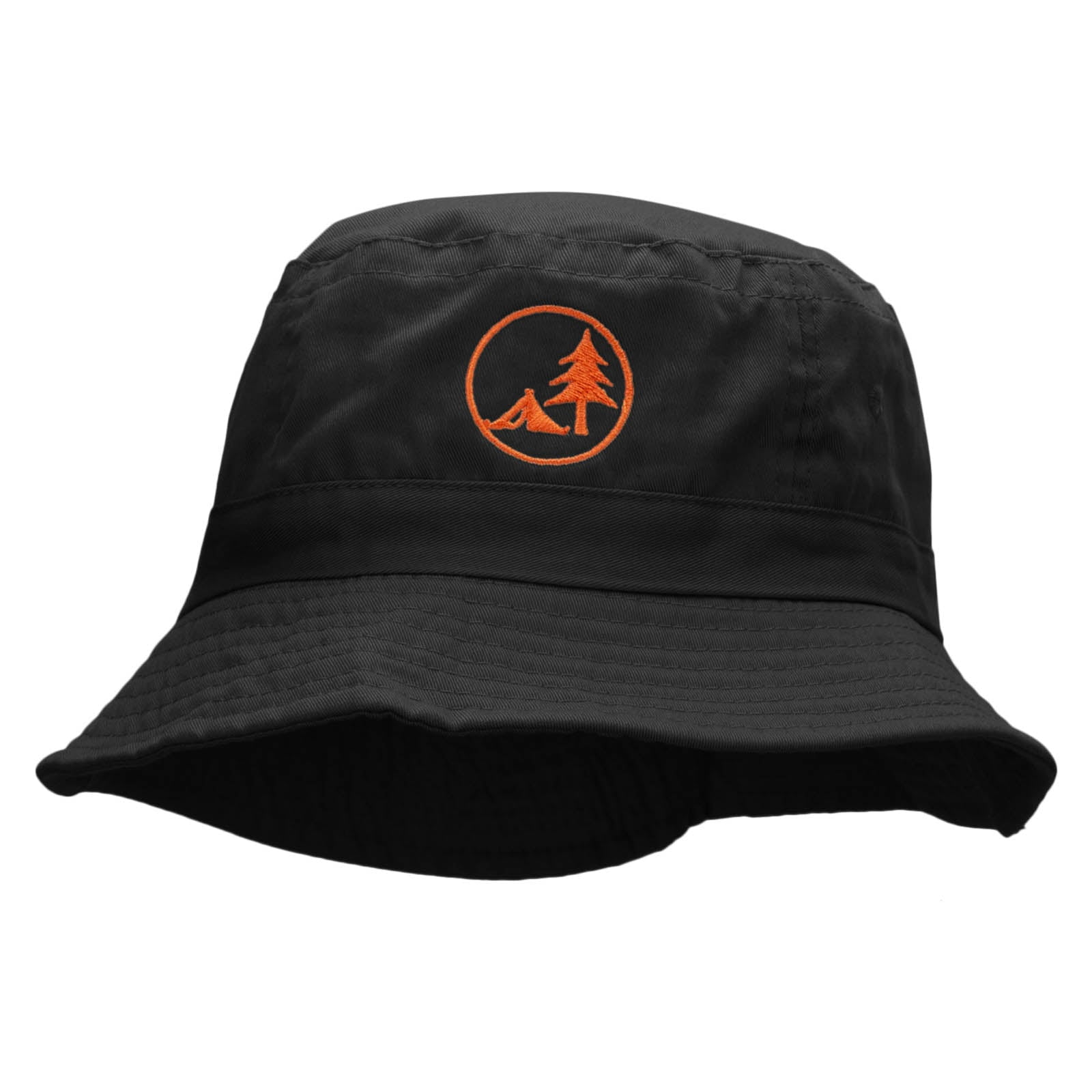 Camp Tree Embroidered Bucket Hat - Black OSFM - Walmart.com