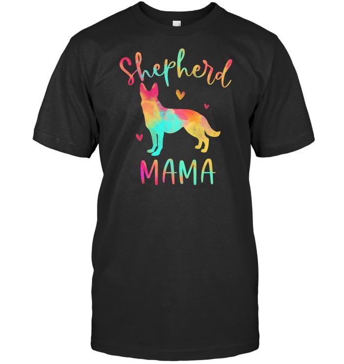 Trendy Graphic Tees, Shepherd Mama Colorful S Dog Mom T Shirt - Walmart.com