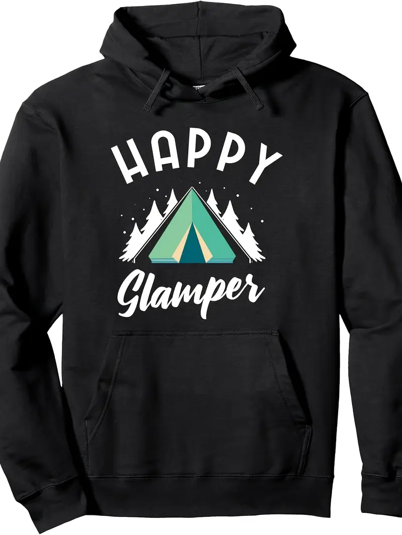 Camp Warm, Happy Campers - Comfortable Long Sleeve Jumper with Kangaroo ...